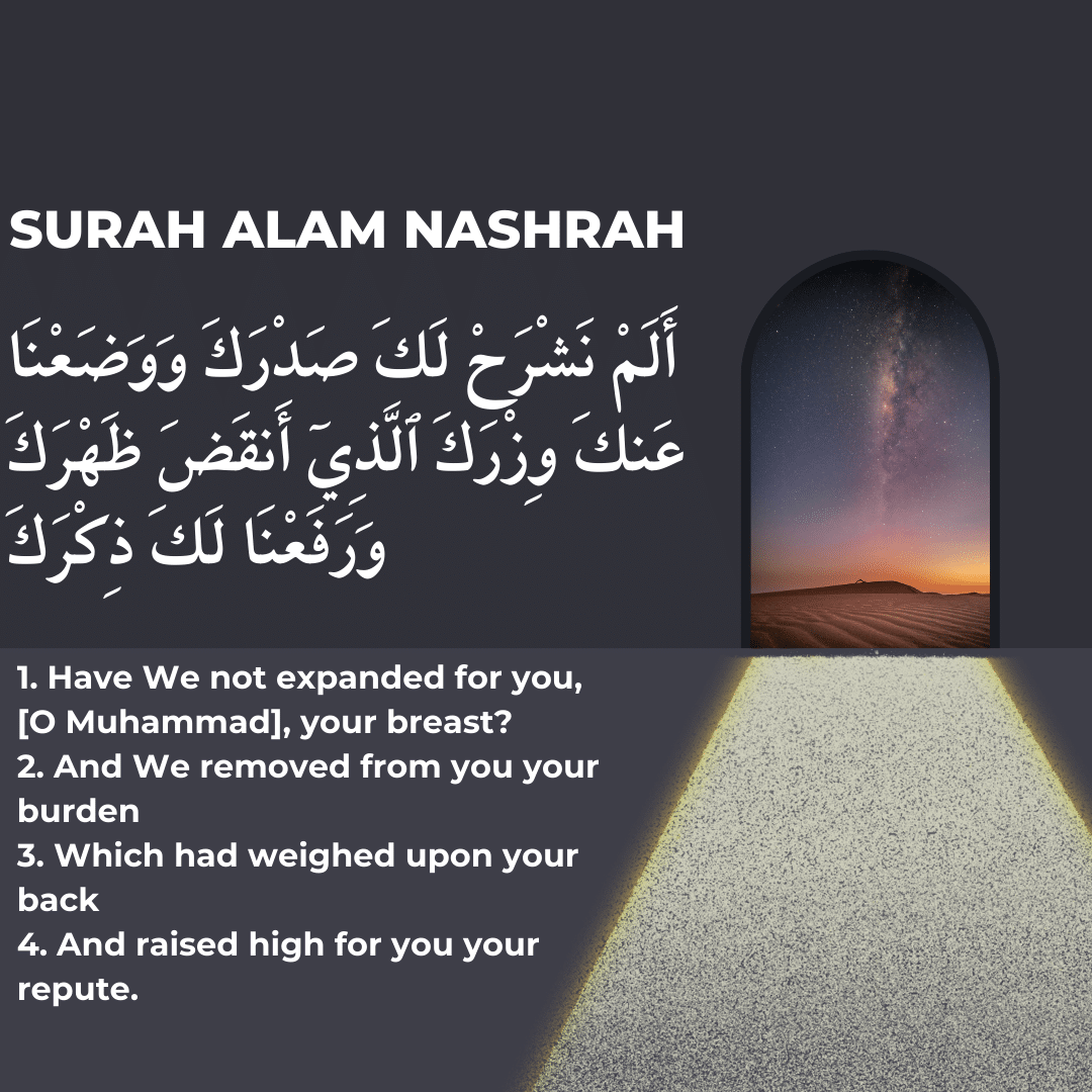 Surah Alam Nashrah Read and Listen – Surah Inshirah Benefits